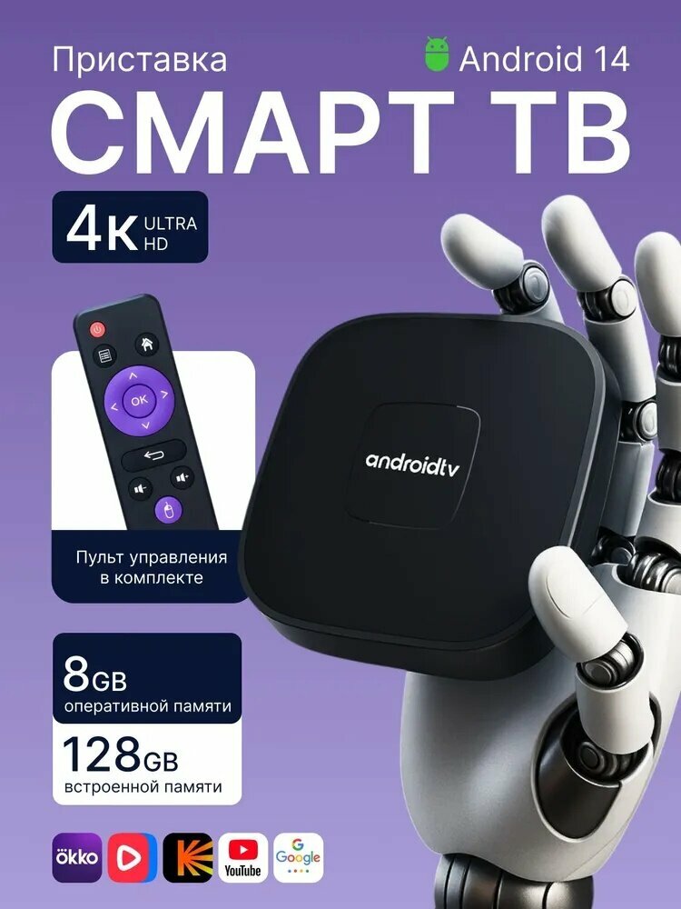 Медиаплеер приставка смарт тв wi fi для телевизора