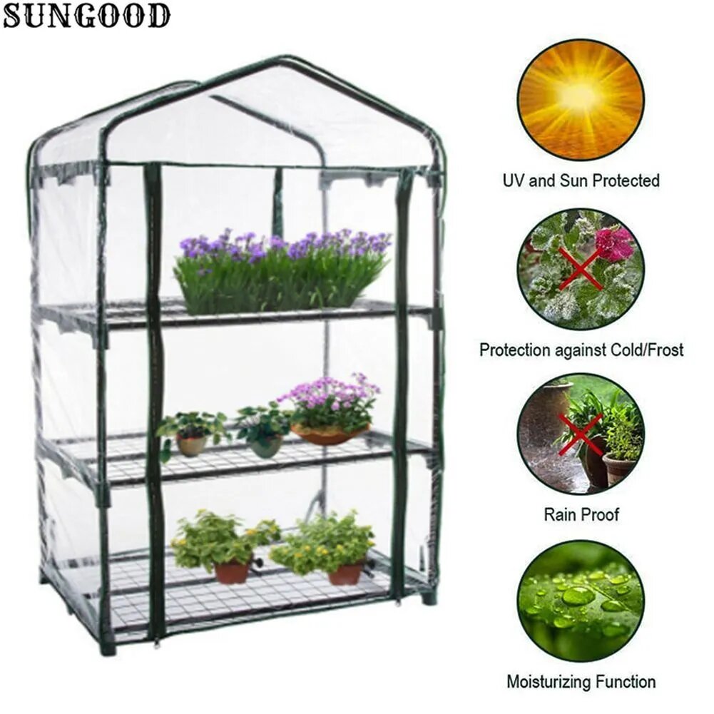 Мини-тепличка Покрытие теплицы для домашнего сада 0.69х0.49х1.26м, ПВХ (поливинилхлорид)