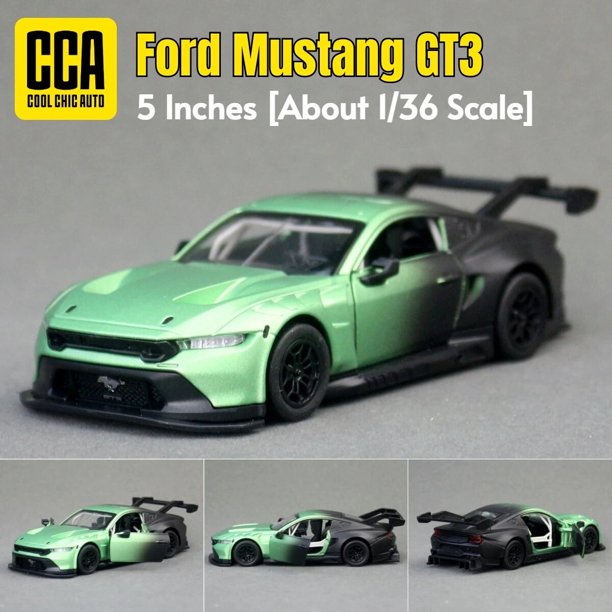 Ford Mustang GT3, зеленый, 1/36, CCA