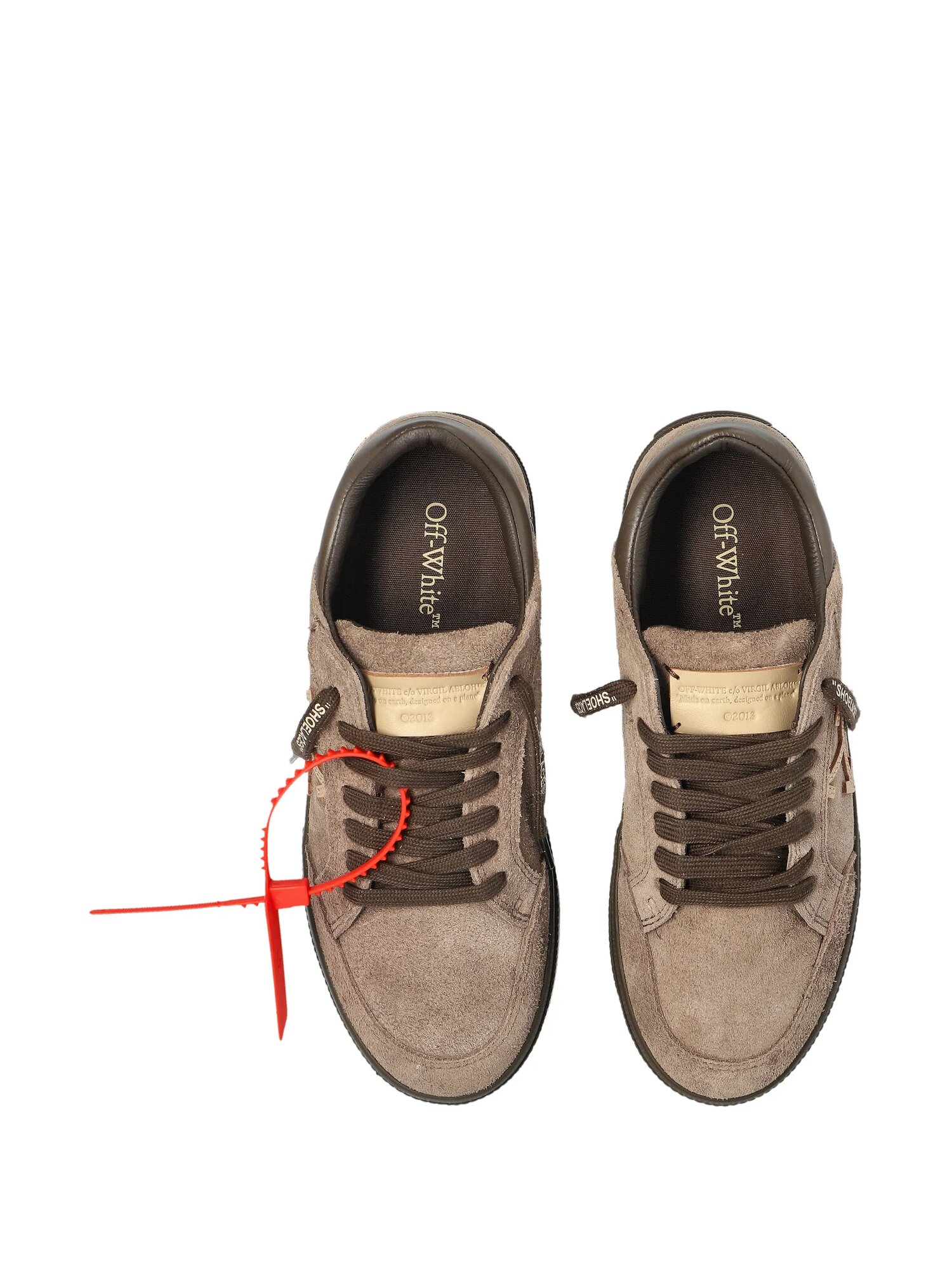Кроссовки Off-White Low Vulcanized, размер 35, коричневый — фото 1