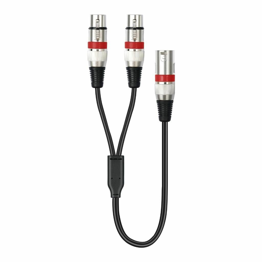 Адаптер 3Pin мама к двойному 3Pin папа для аудиосигнала, красный