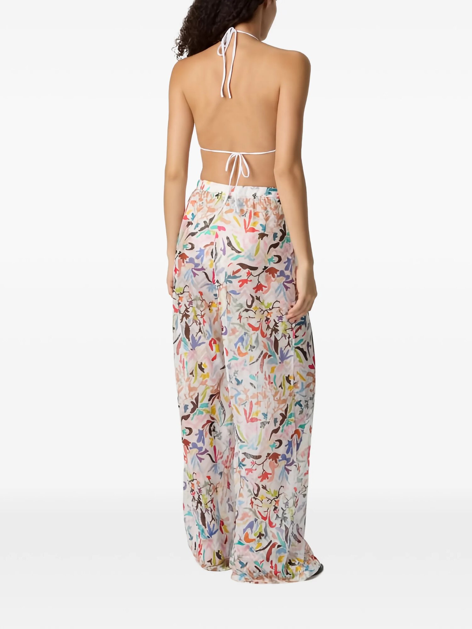 Брюки Missoni Floral palazzo pants, размер 40, белый — фото 1