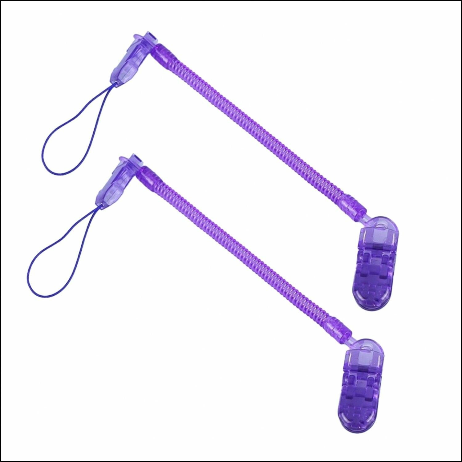 Держатель для соски. Держатель клипса для пустышки, силиконовый на пружине, набор 2 шт, цвет прозрачный.