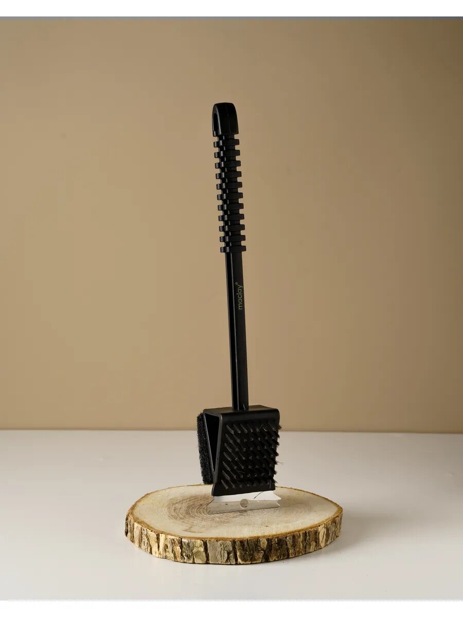 Щётка-скребок для чистки гриля Maclay, на ручке, цвет черный