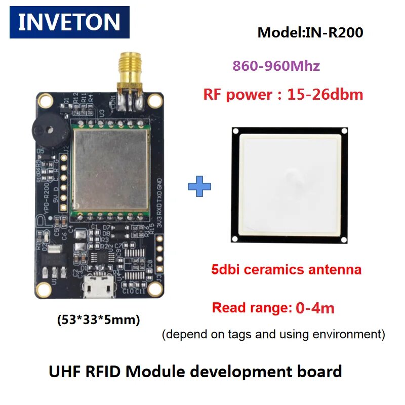 Модуль RFID UHF IN-R200, 860-960MHz, 5dbi