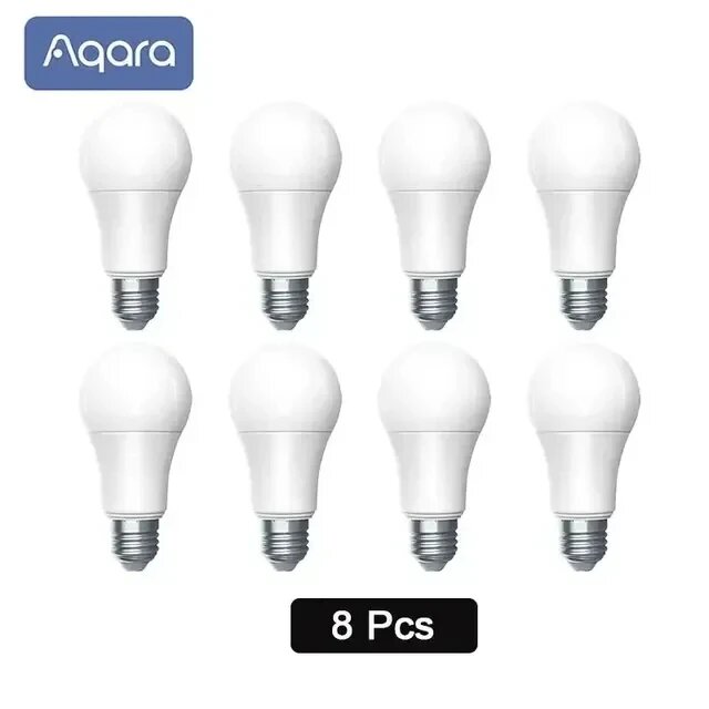 2025 новый Умный светодиодный лампочка Aqara Smart LED Bulb T1 Zigbee 3.0 Bluetooth E27 2700K-6500K 220-240V Умный домашний свет для Xiaomi mihome Homekit-8 шт.