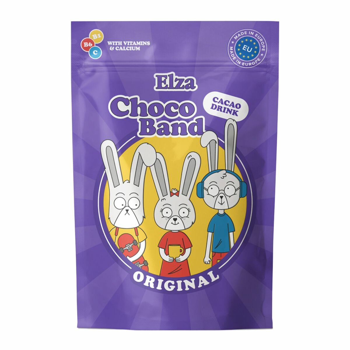 Какао-напиток растворимый Elza "Choco Band" с витаминами и кальцием, 200г, 10 уп.