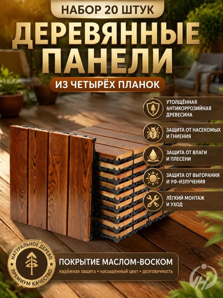 Пол для бани, Садовая дорожка для сада дачи огорода, Плитка напольная деревянная, модульное покрытие для отделки балкона, Террасная доска20 штук
