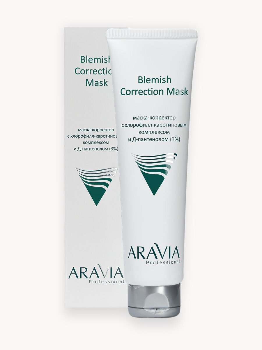 ARAVIA Маска-корректор для лица против несовершенств с хлорофилл-каротиновым комплексом и Д-пантенолом (3%) Blemish Correction Mask, 100 мл