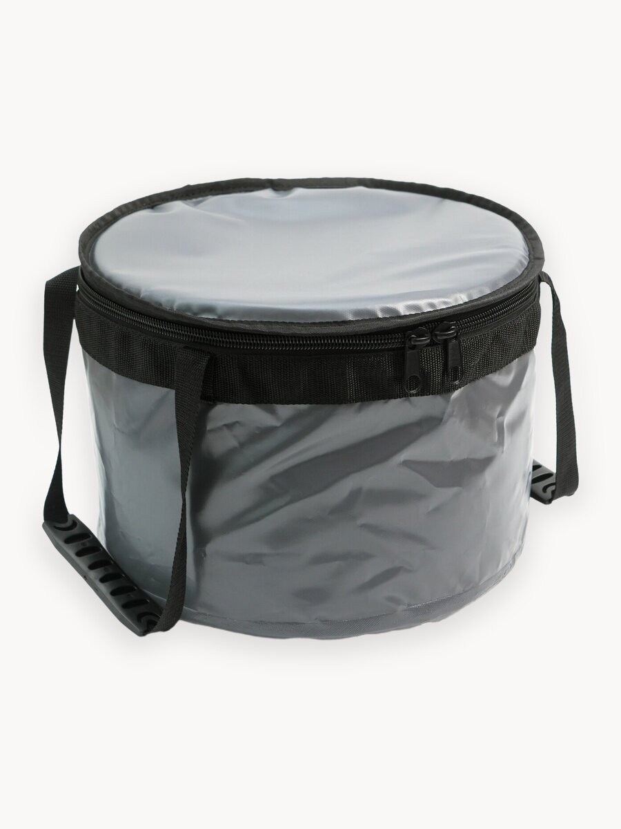 Сумка-ведро с крышкой ПВХ 12л водонепроницаемая серый
