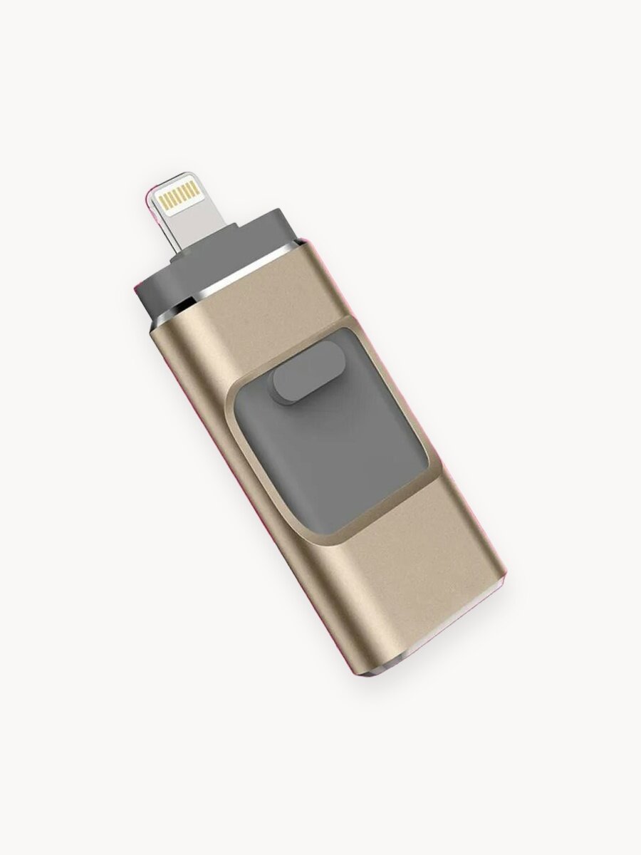 Флешка для телефона с USB, Type-C и Lightning, флешка для iphone выдвижная 2тб