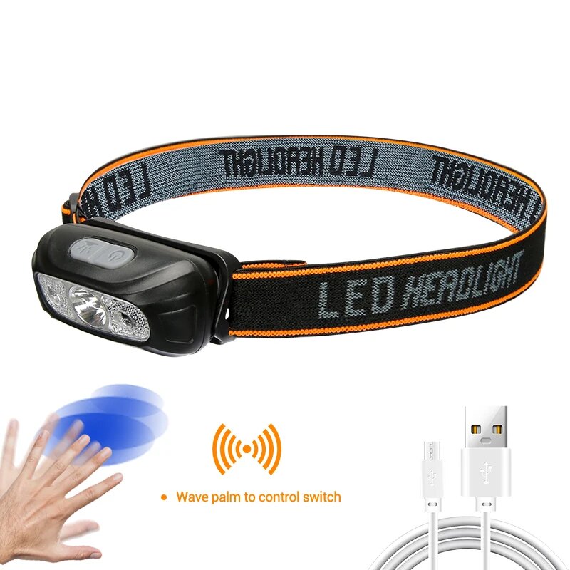 Налобный Фонарь XPE COB LED С 6 Режимами, USB-перезаряжаемый, Водонепроницаемый, Для Кемпинга, Бега