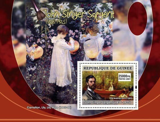 Почтовые марки Гвинея 2007г. "Американские импрессионисты - Джон Сингер Сарджент (1856-1925)" Художники, Картины, Искусство MNH