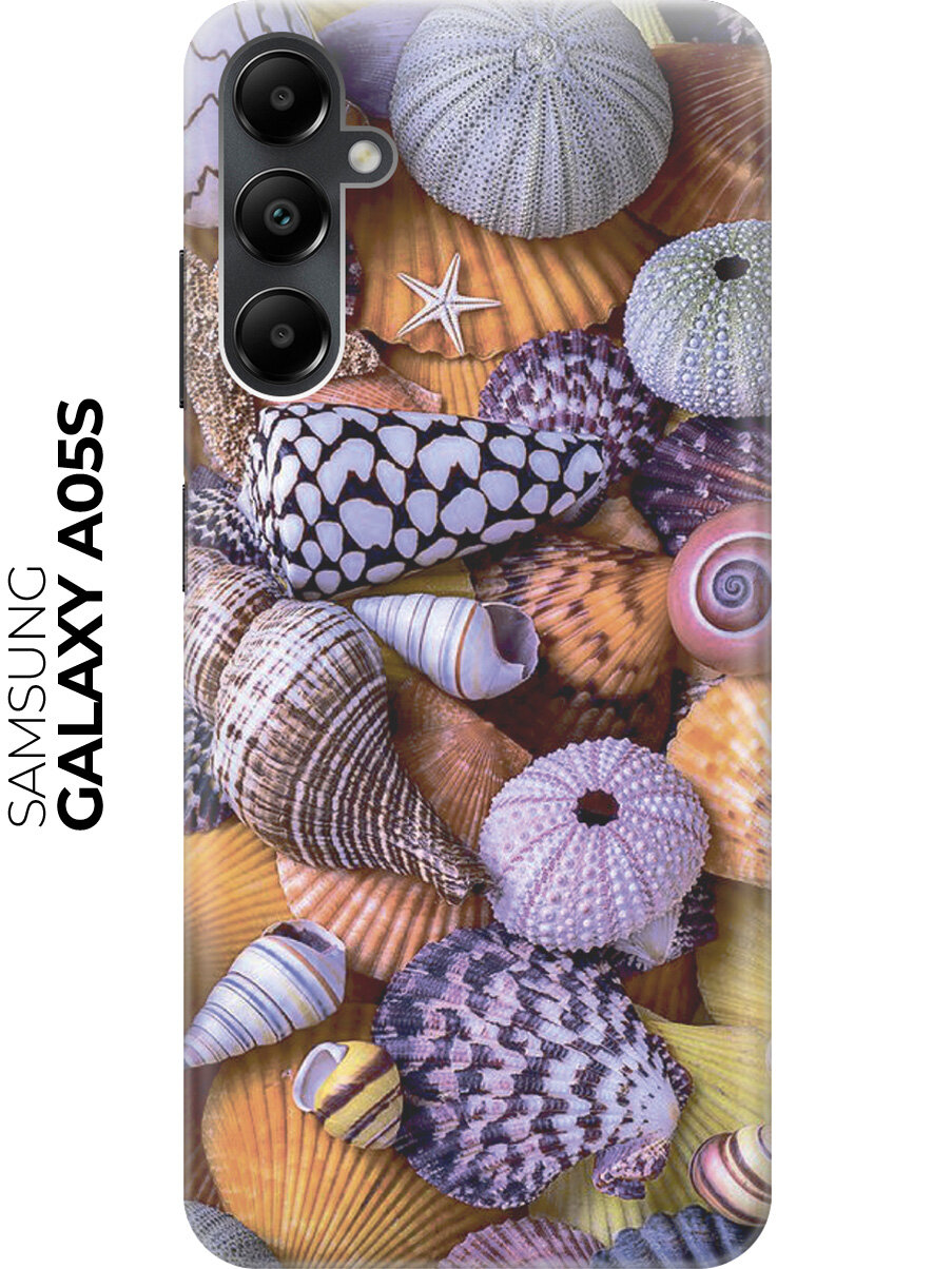 Силиконовый чехол на Samsung Galaxy A05s / Самсунг А05с с рисунком "Разноцветные ракушки"