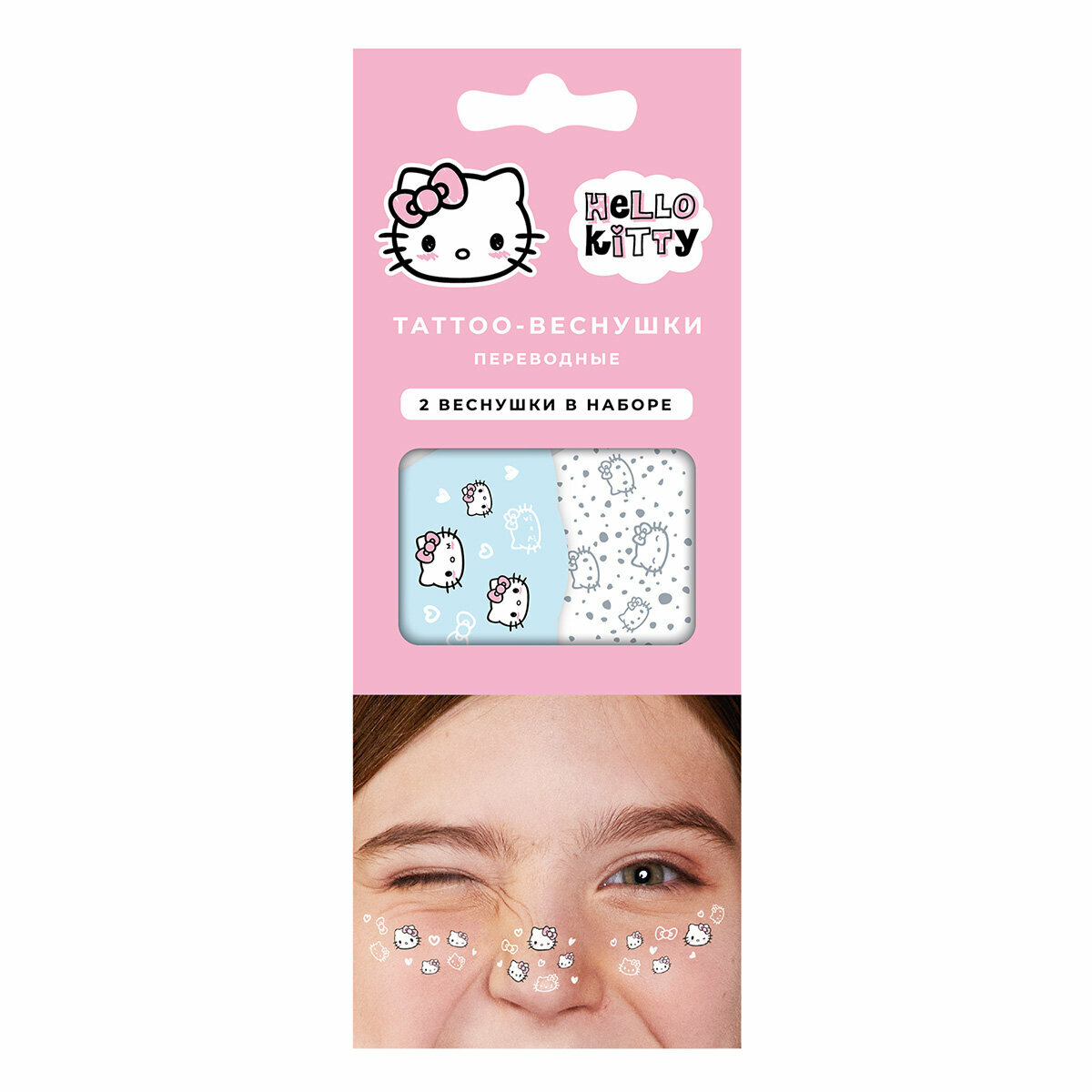 Priority Набор тату-веснушек 10×20 см АКС-2518-JL34 Хеллоу Китти декоративные веснушки