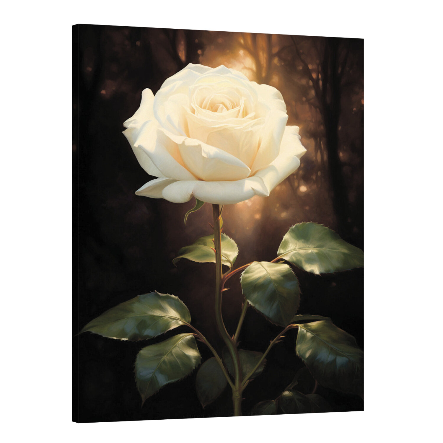 Интерьерная картина 50х70 "Белая роза"