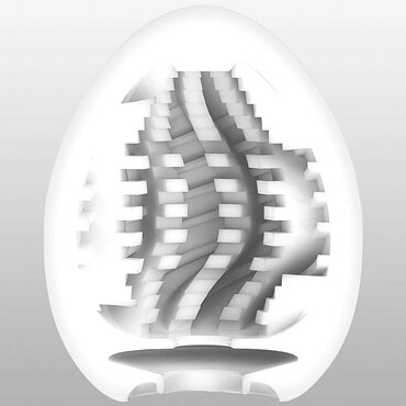 59984 Tenga Egg Tornado. Мастурбатор с рельефом в виде спиралей с прямоугольными отростками