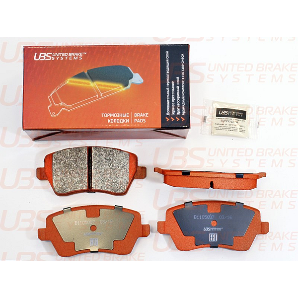 UBS b1105007 (05P867 / 0986424795 / 098700) тормозные колодки Lada (Лада) vesta / largus без abs / niss Almera (Альмера)