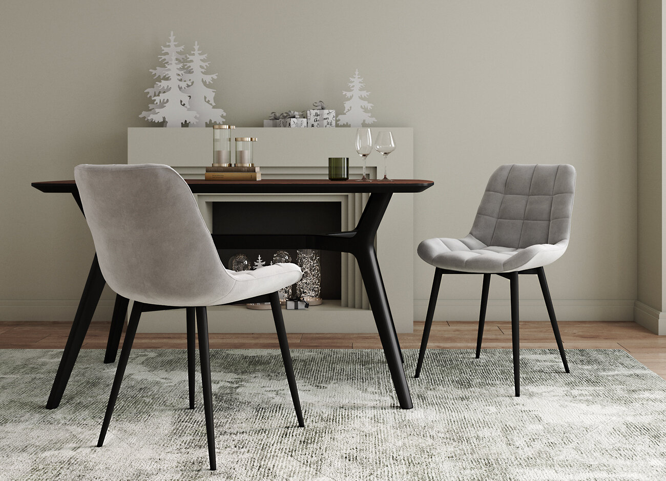 "Стул Бостон", ДСВ-мебель, 1 штука, 85х50х55, велюр/серый софт, пудра, бежевый софт, зеленый софт, шоколад, графит софт