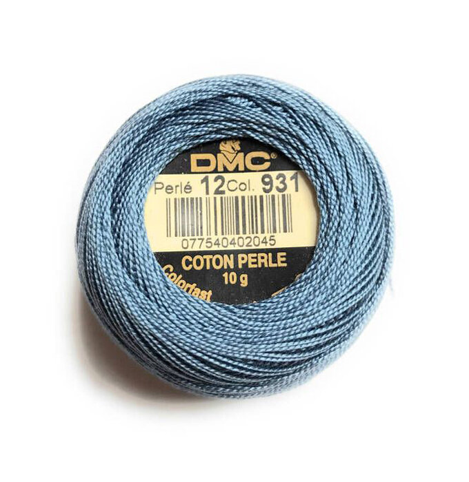 Нитки для вышивания DMC Pearl Cotton (№ 12, 10 гр. / 120 м. цвет: 931 - Темно-синий)