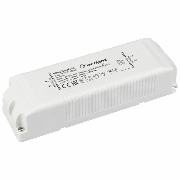 Блок питания ARJ-KE421400A (60W, 1400mA, PFC) (Arlight, IP20 Пластик, 5 лет) 024900