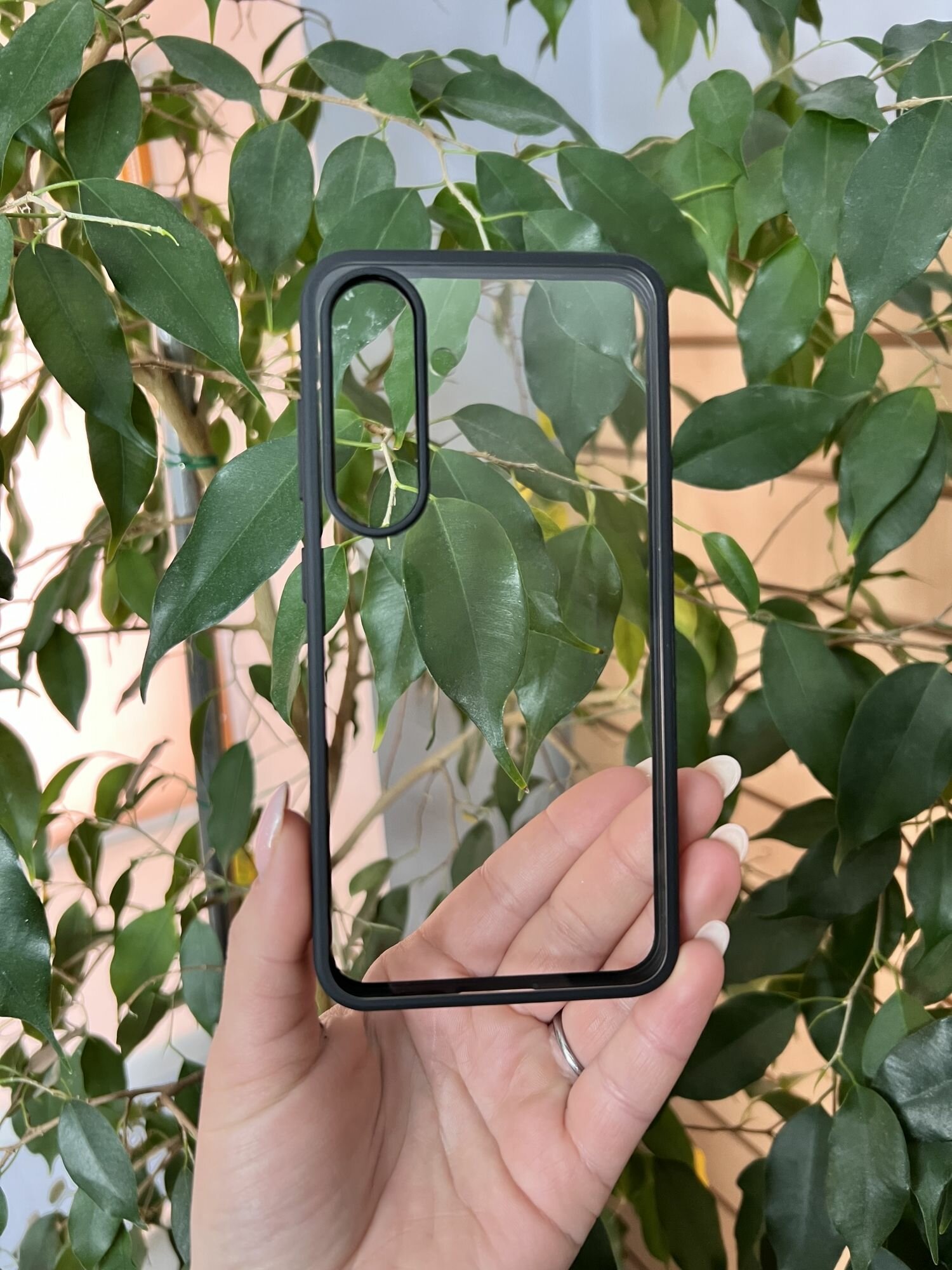 Чехол на Samsung S24 / Самсунг S24 прозрачный с силиконовым кантом Crystal Case (Чёрный)