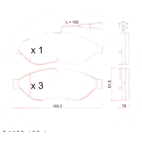 ZIMMERMANN 24468.190.1 (425354 / 425355 / 425356) колодки дисковые перед. 169x62x19 \ Citroen (Ситроен) jumper, Peugeot (Пежо)