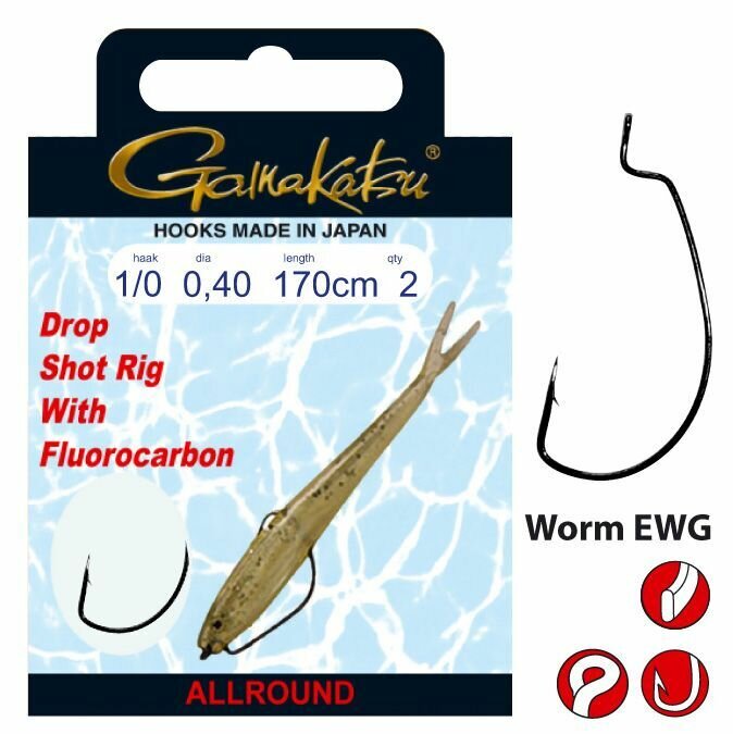 Крючок Gamakatsu BKD-Drop Shot Rig W-EWG 170cm №2 d0.31