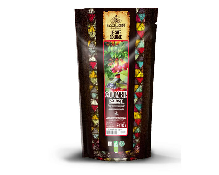Кофе Broceliande "Colombia", растворимый, арабика, сублимированный, мягкий, 200 гр