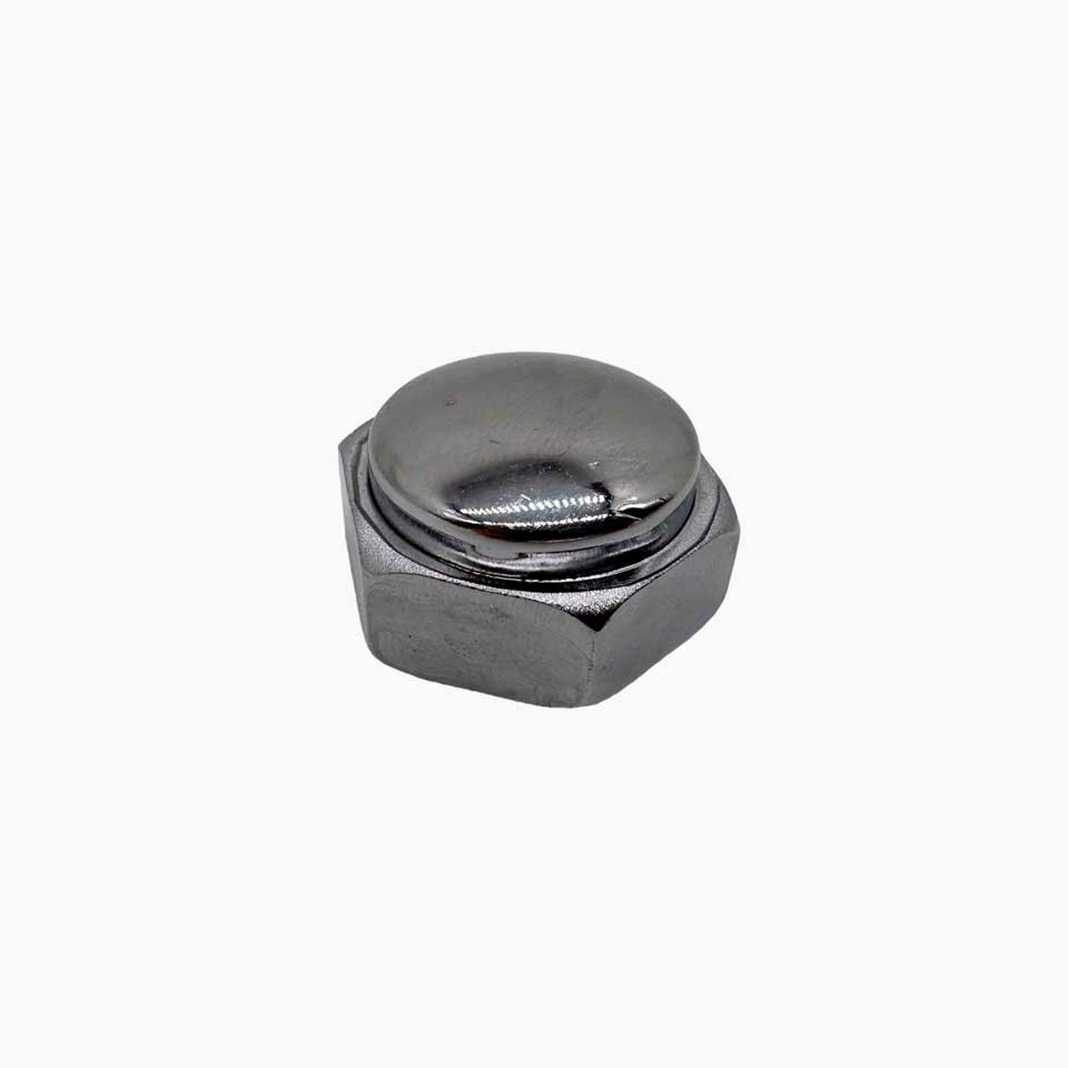 Гайка рулевой колонки верхняя на мопед Альфа, Дельта (хром)