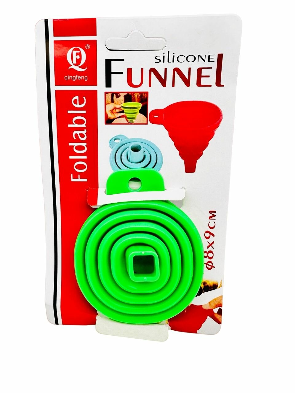 Воронка складная силиконовая универсальная зеленая