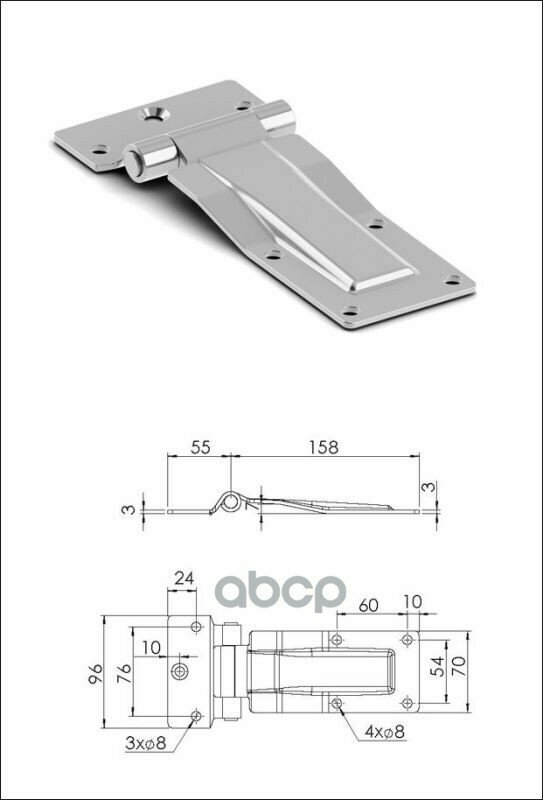 '153-01-01-027 1530101027 Петля боковой двери, оцинков. 158x70 NEVPA NEVPA арт. 1530101027