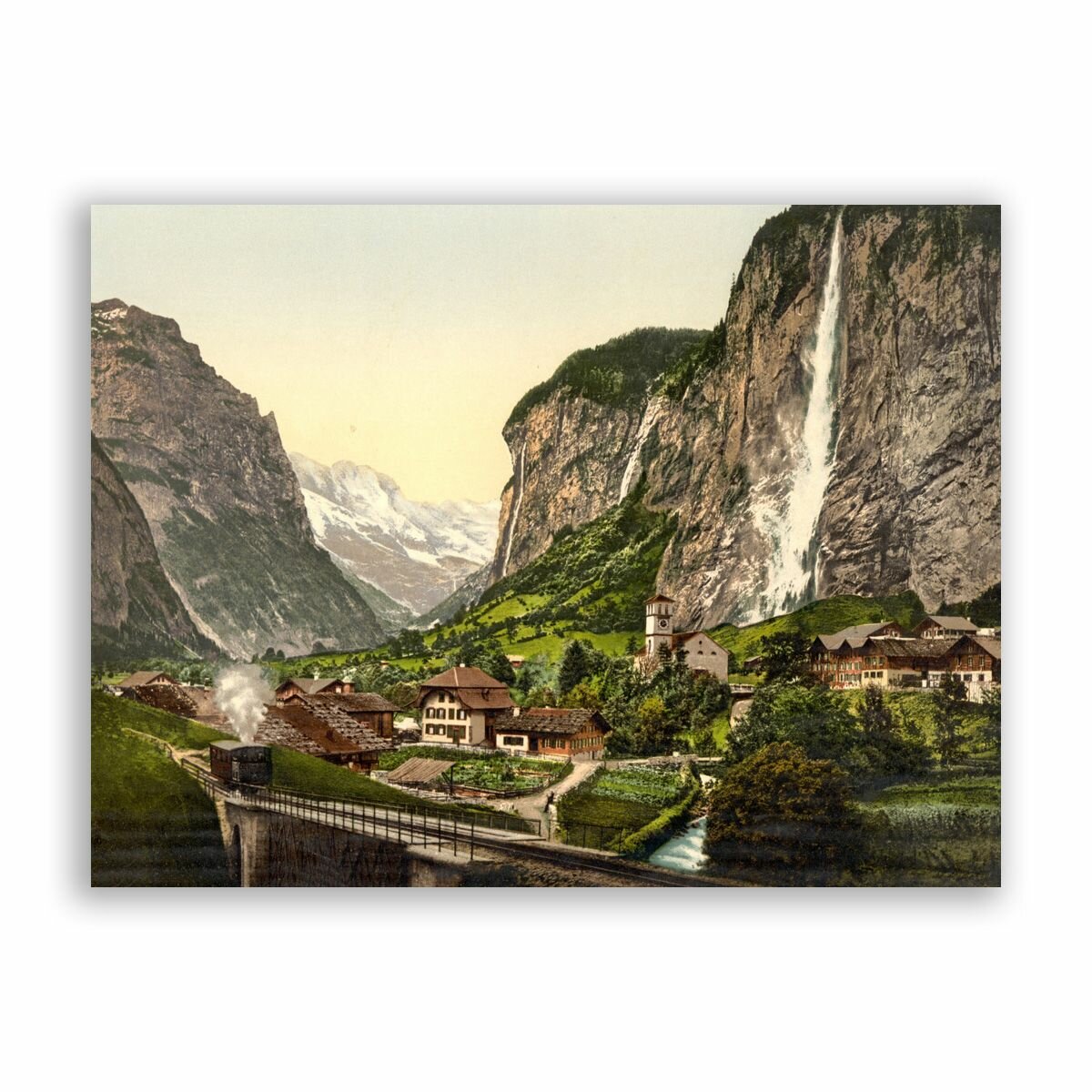 Постер, плакат на бумаге / Lauterbrunnen Valley, Switzerland / Размер 80 x 106 см