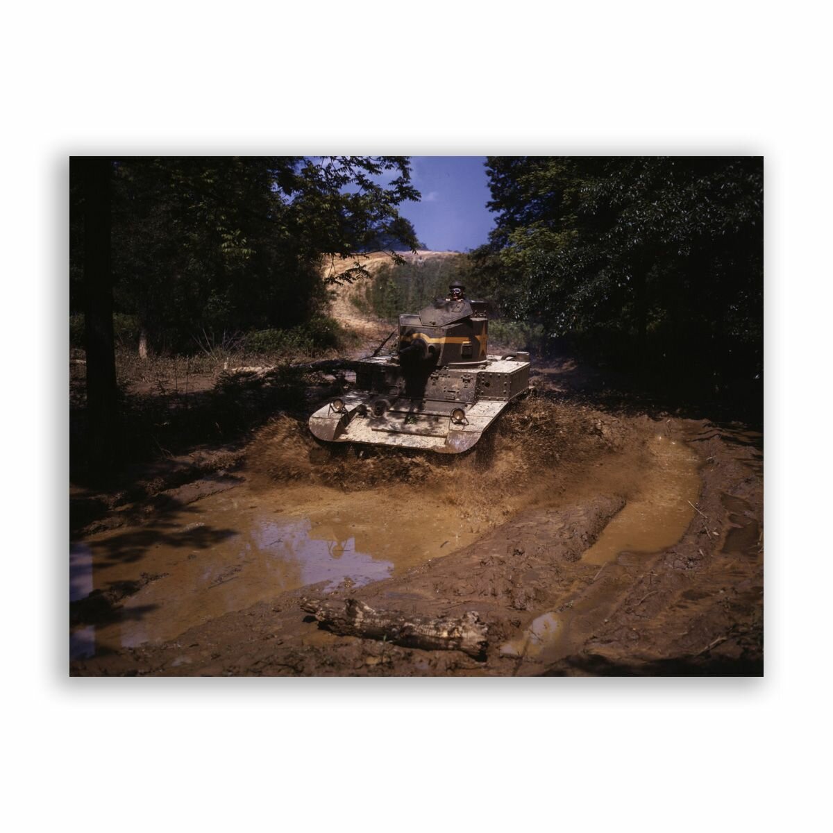 Постер, плакат на бумаге / Американские военные 40-х годов - Танк / Размер 60 x 80 см