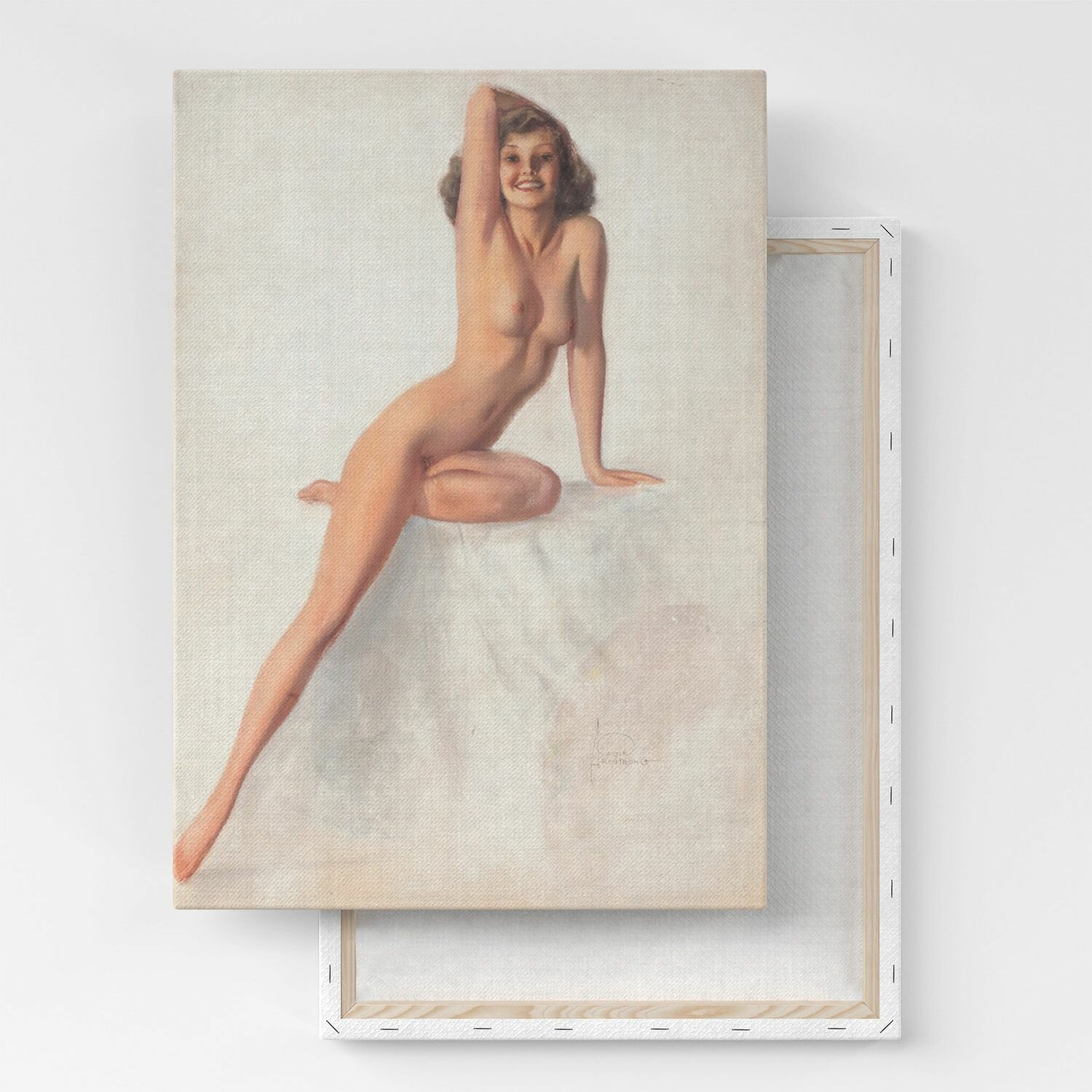 Картина на холсте, репродукция / Пин-ап / Рольф Армстронг - Nude with Arm on Head / Размер 30 x 40 см