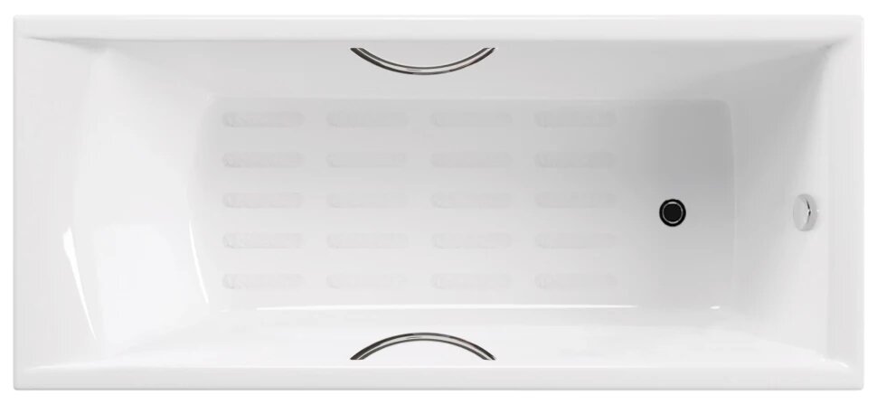 Ванна чугунная Delice Prestige DLR230611R-AS 175x75 см, с отверстиями под ручки, антискользящим покрытием, белый