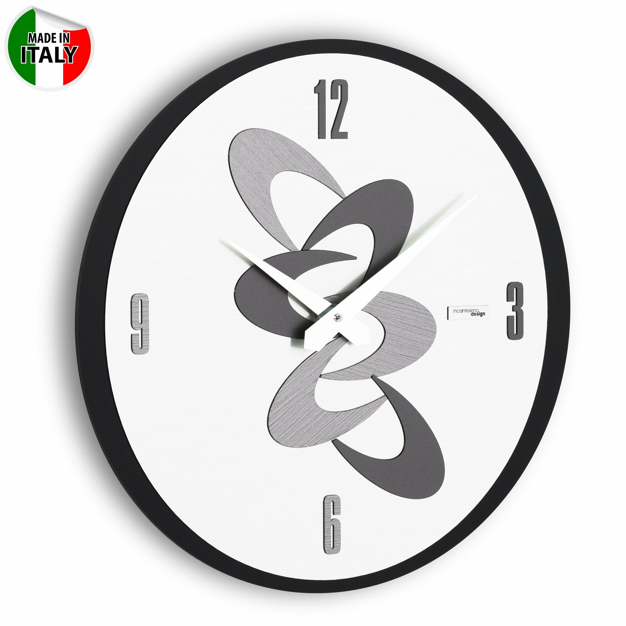 Дизайнерские настенные часы Adsum, черный, бренд Incantesimo Design (Италия)