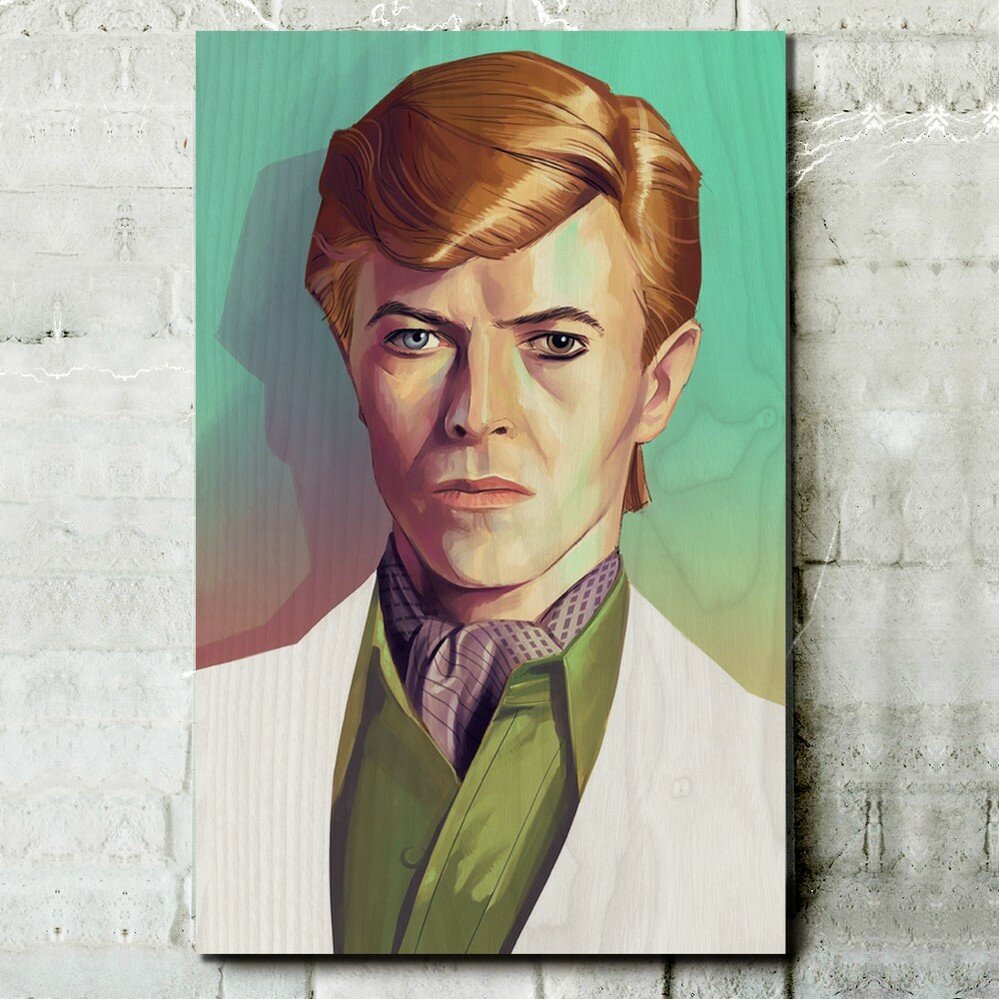 Картина интерьерная на дереве музыка Dawid Bowie (Дэвид Боуи) - 13716 В
