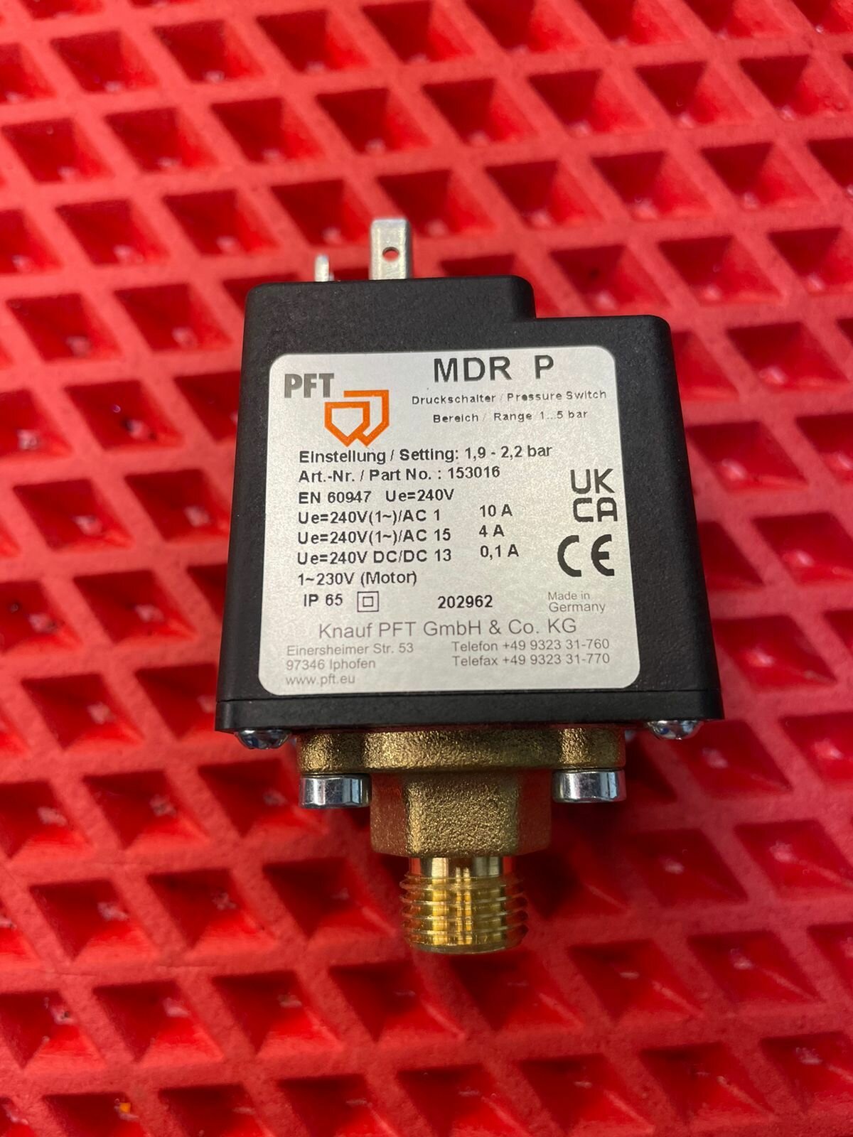 Реле давления воды PFT MDR-P 1/4