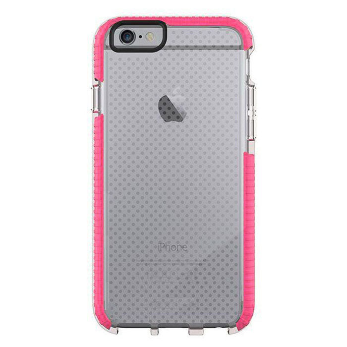 Противоударный, защитный чехол для iPhone 7 Plus, iPhone 8 Plus, G-Net Perforation Case, розовый с прозрачным