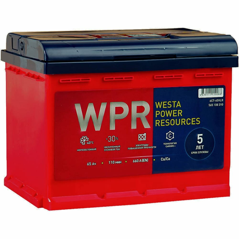 Аккумулятор WPR 6ст 65 VLR 0, 660 А EN, 565108310 обратная полярность для автомобилей легковых и грузовых кальциевая технология