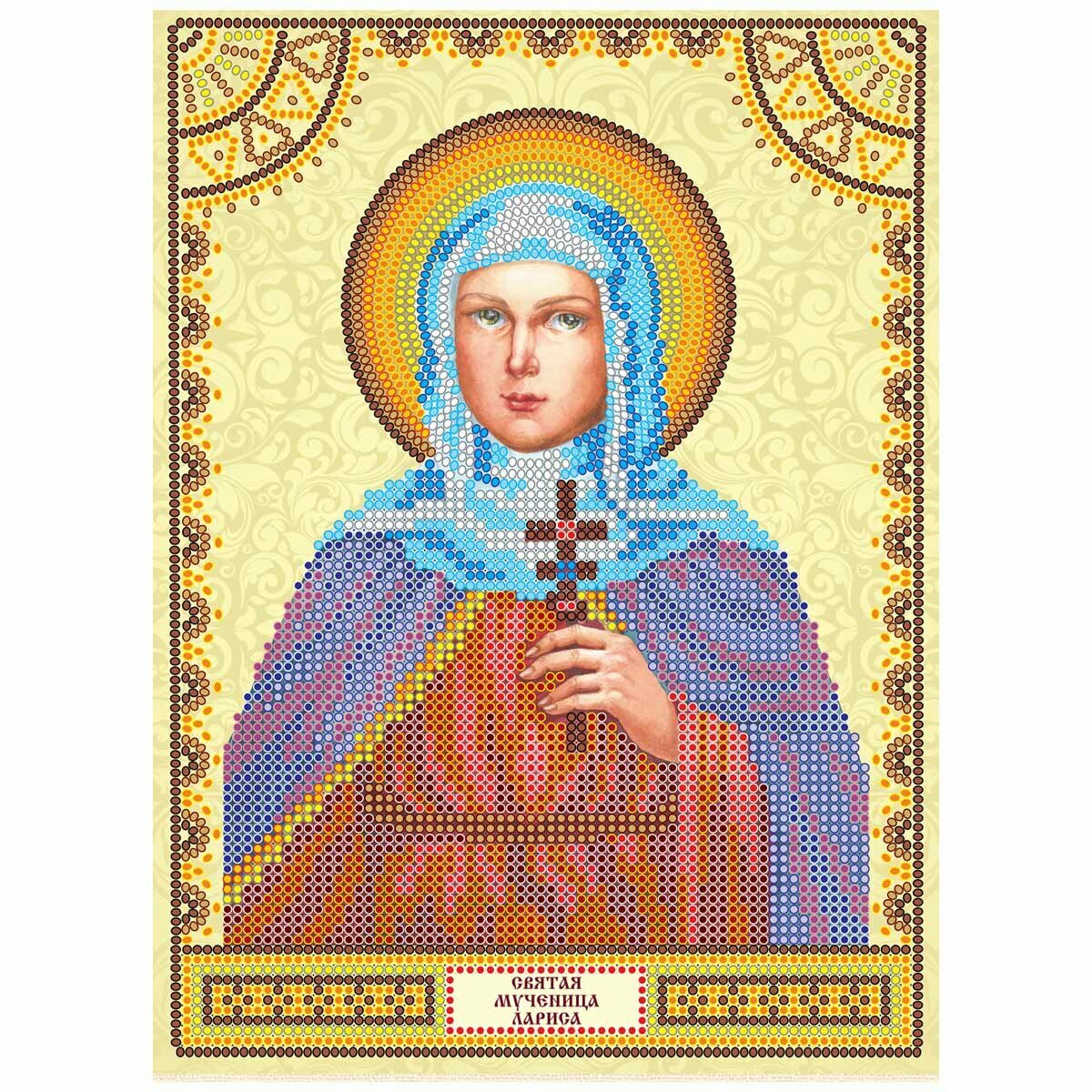 Схема для вышивки иконы бисером на художественном холсте 'Святая Лариса', 17*23 см
