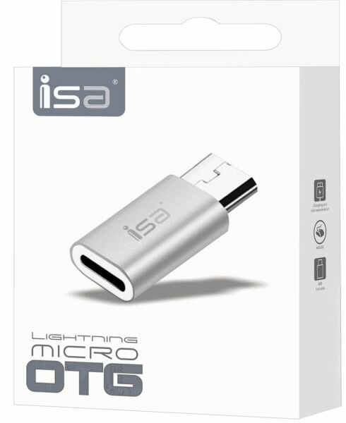 Переходник ISA Lightning - Micro USB Серебристый