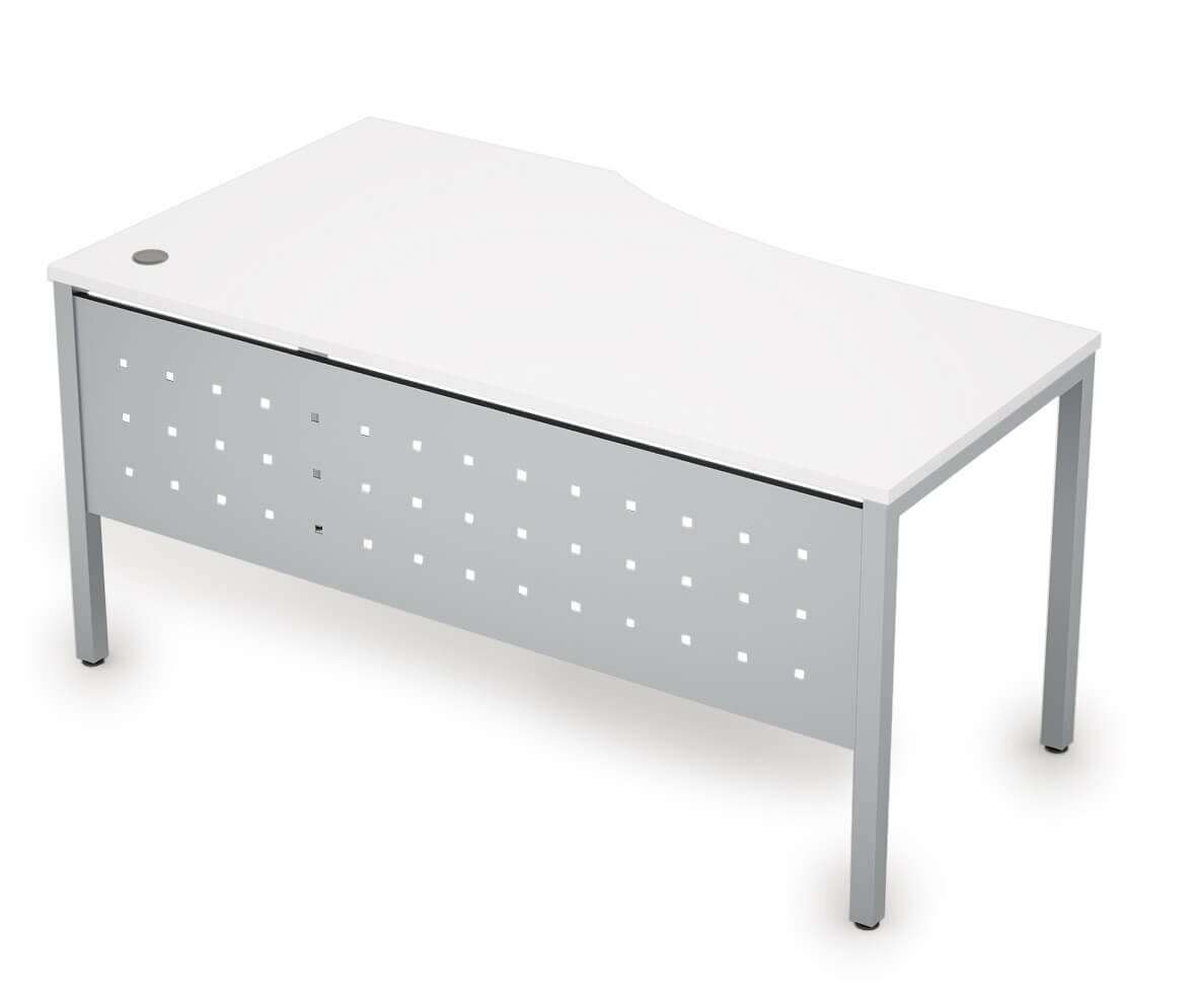 Стол письменный угловой правый м/к (сечение 40*40) AVANCE ALSAV 6МК.021 Белый/Алюминий матовый 1600х900х750