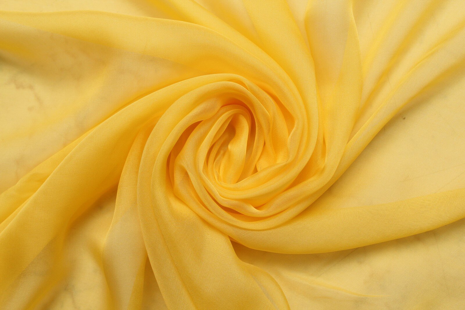 Ткань Шёлк-шифон солнечный жёлтый, ш136см, 0,5 м