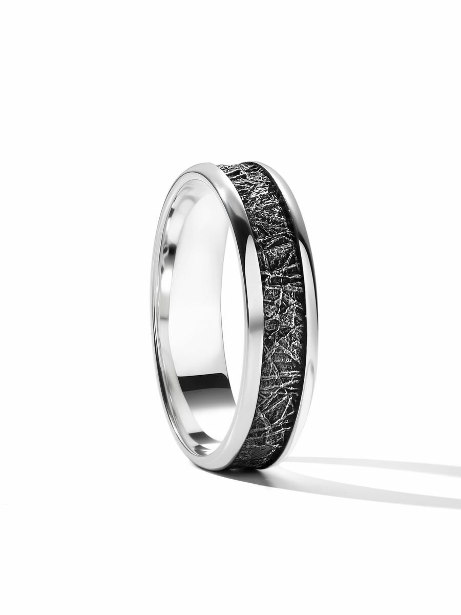 Кольцо обручальное, серебро, 925 проба, чернение