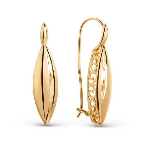 Серьги, красное золото, 585 проба