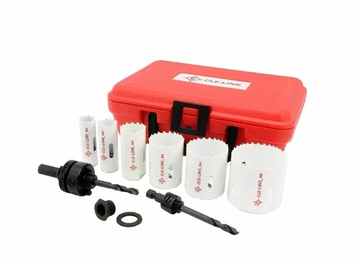 Набор биметаллических коронок по металлу CLE-LINE CL-CHK03 19 - 57 мм, 9 предметов