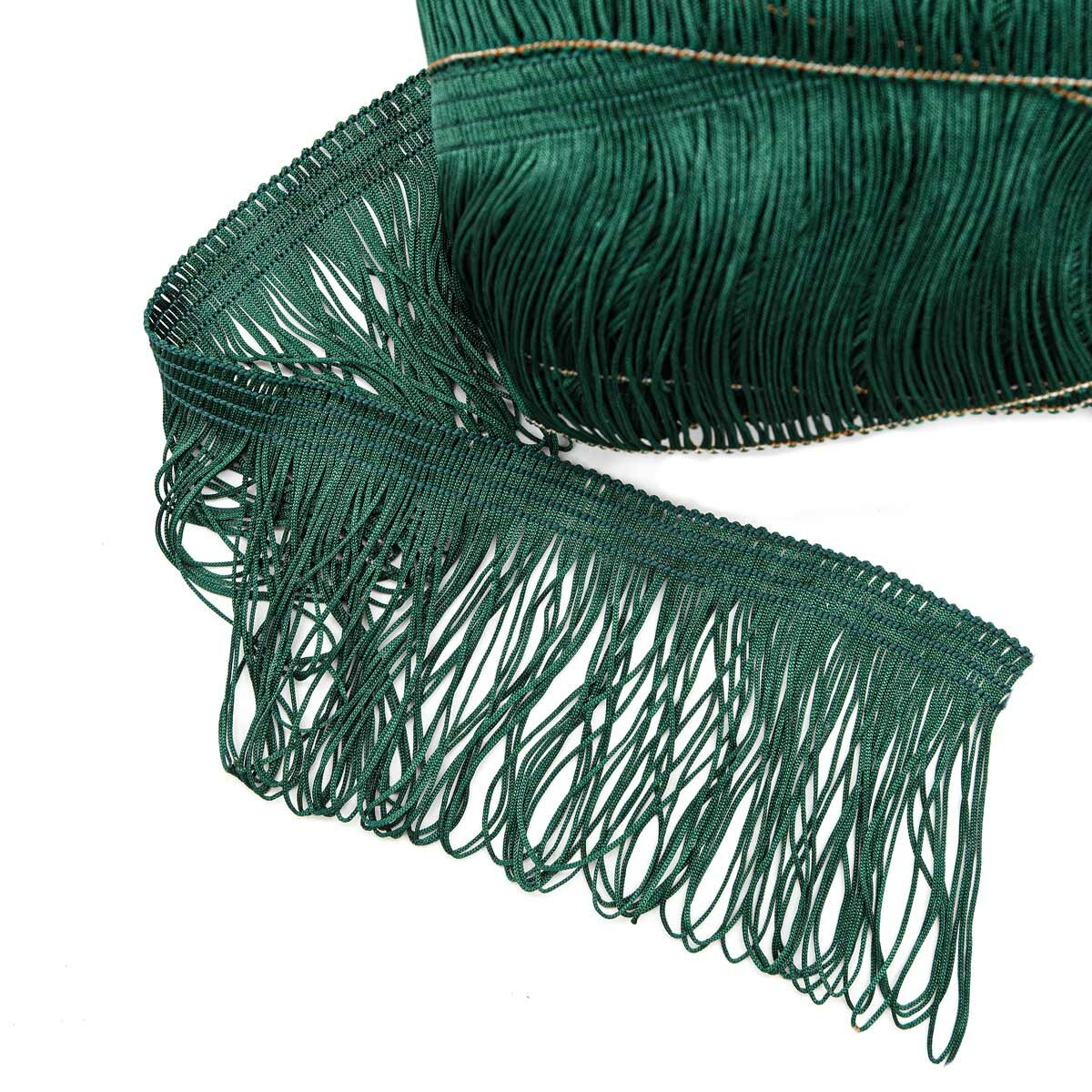 Бахрома для штор, текстиля, одежды, шитья, 9 см*25 м, зеленая, Айрис