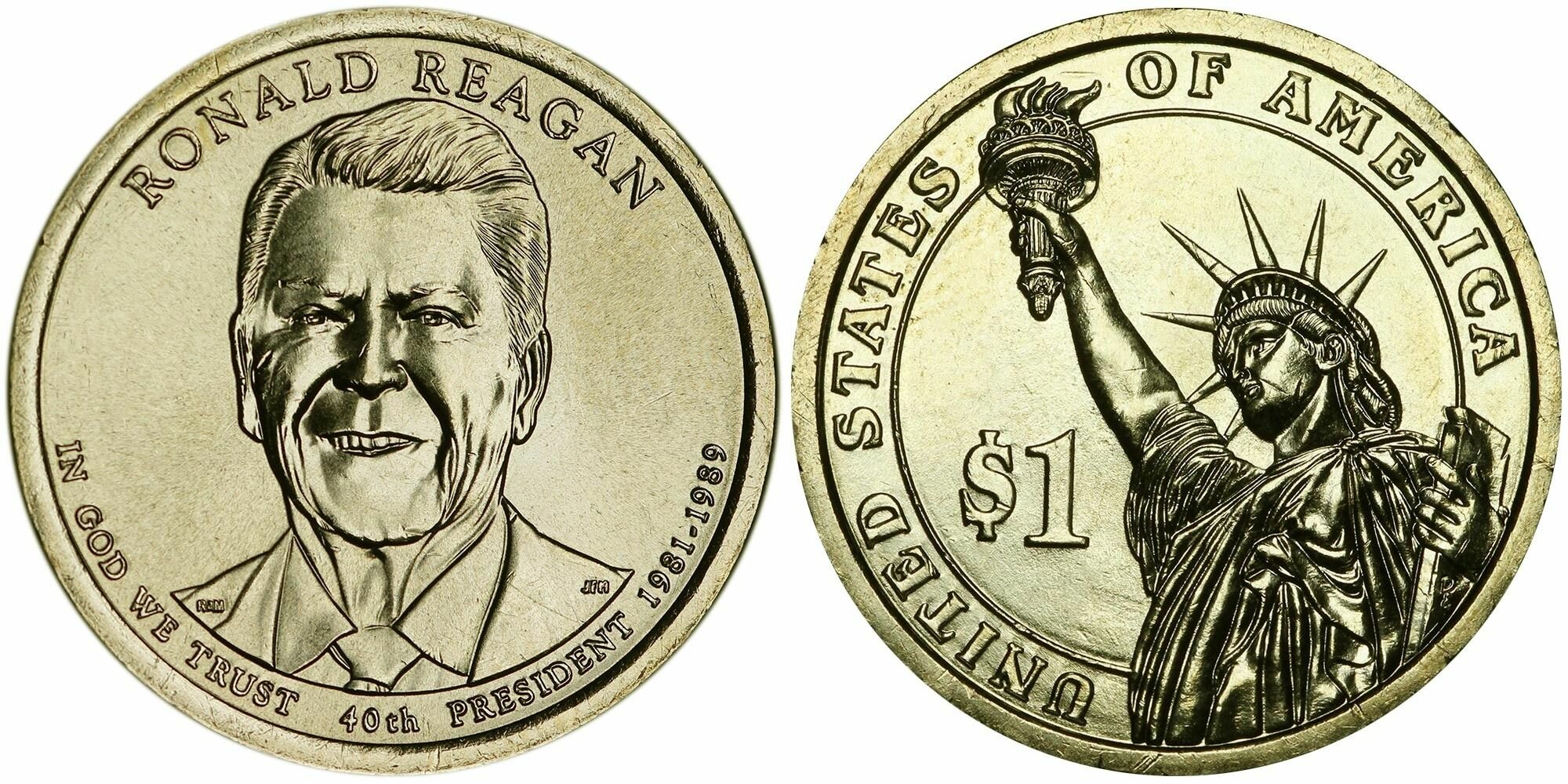 США 1 доллар 2016 Президент 40 - Рональд Рейган (1981 1989)